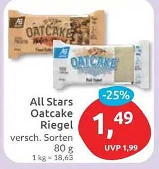 All Stars Oatcake Riegel Angebot bei Budni