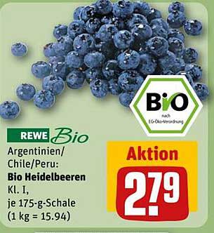 Bio Heidelbeeren Angebot bei REWE Center