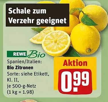 Bio Zitronen Angebot bei REWE Kaufpark