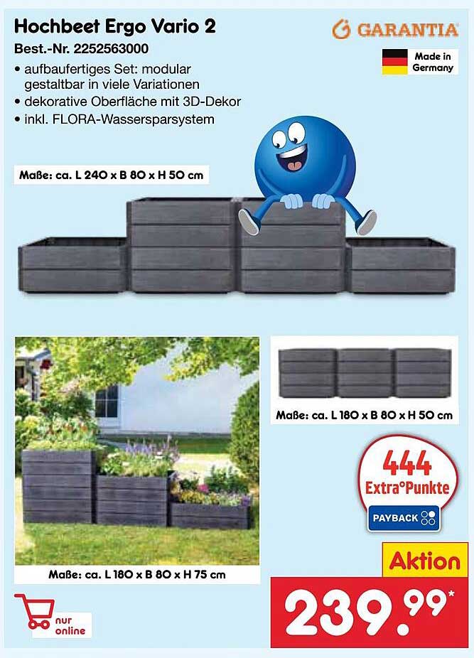 Hochbeet Ergo Vario 2 Angebot bei Netto Marken-Discount - ProspektGuru.de