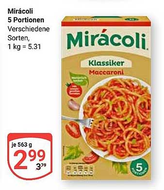 Mirácoli Klassiker Maccaroni Angebot bei Globus
