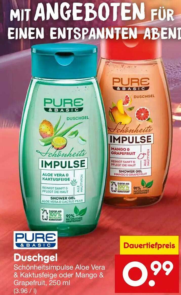 Pure & Basic Duschgel Schönheitsimpulse Aloe Vera & Kaktusfeige Oder ...