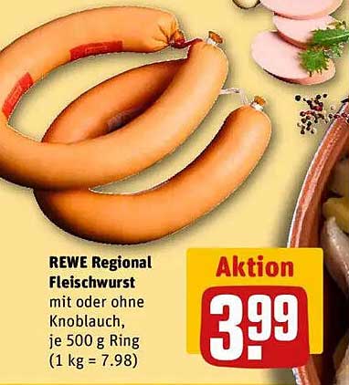 Rewe Regional Fleischwurst Angebot bei REWE Kaufpark
