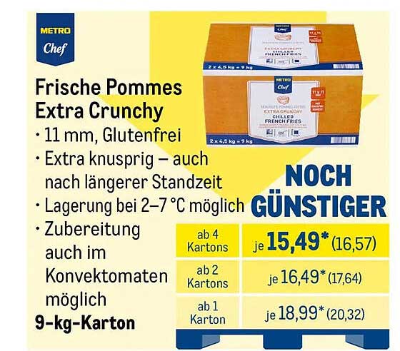 Frische Pommes Extra Crunchy Angebot bei METRO - ProspektGuru.de