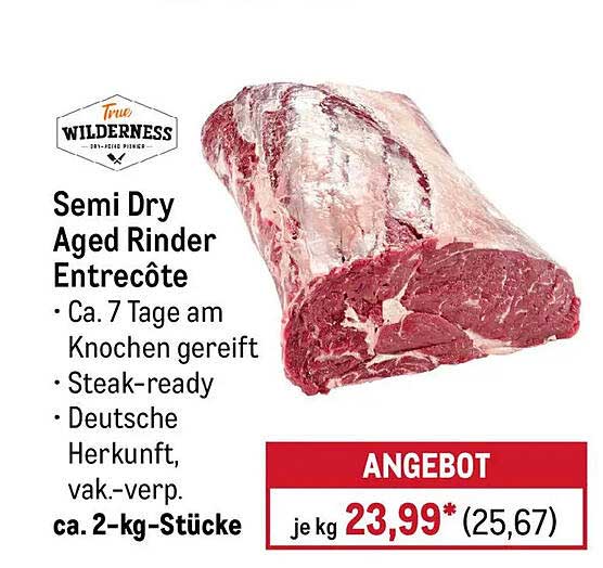 Semi Dry Aged Rinder Entrecôte Angebot bei METRO - ProspektGuru.de