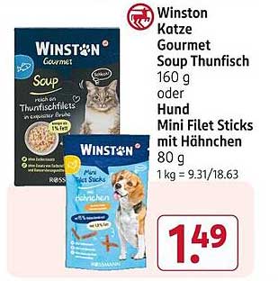Winston Katze Gourmet Soup Thunfisch 160 G Oder Hund Mini Filet Sticks ...