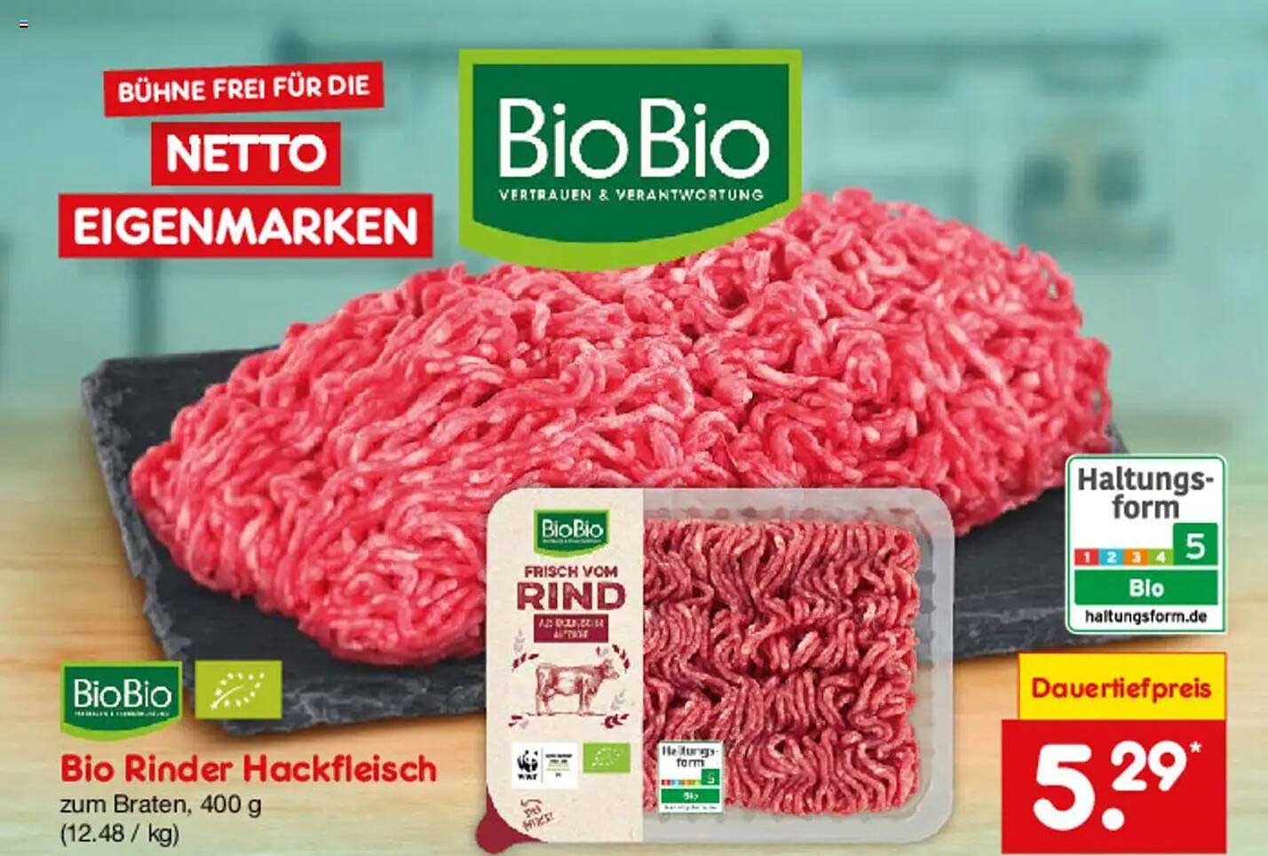 Bio Rinder Hackfleisch Angebot bei Netto Marken-Discount