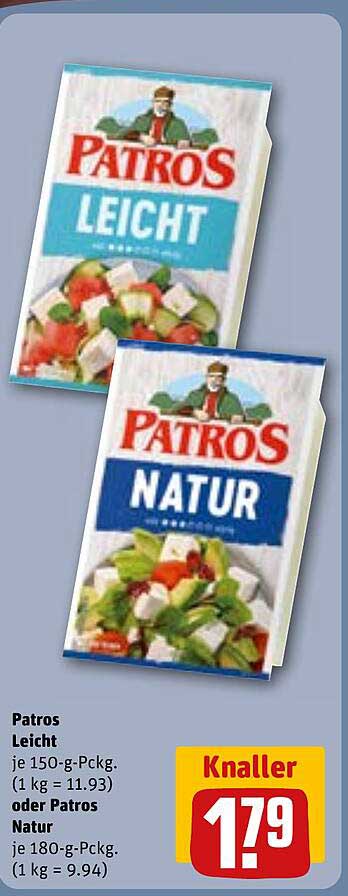 Patros Leicht Oder Patros Natur Angebot bei REWE