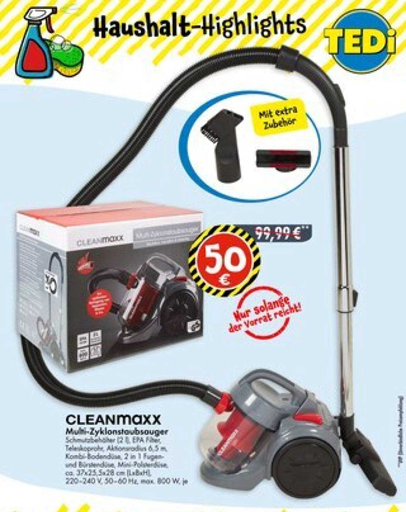 Cleanmaxx Multi-Zyklonstaubsauger Angebot bei TEDi - ProspektGuru.de
