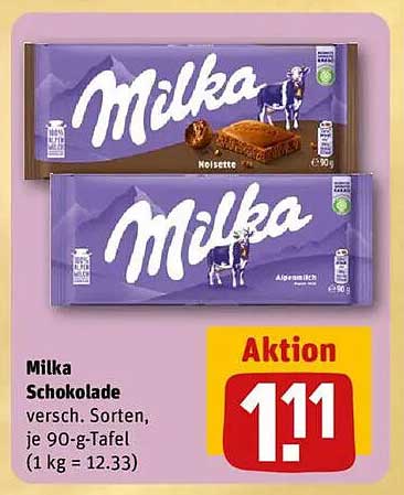 Milka Schokolade Verschieden. Sorten, Je 90-G-Tafel Angebot bei REWE ...