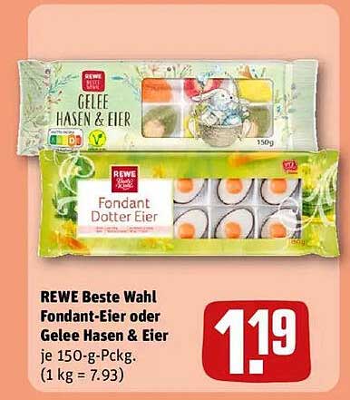 Rewe Beste Wahl Fondant-Eier Oder Gelee Hasen & Eier Angebot bei REWE ...