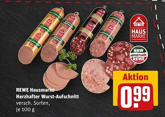 Rewe Hausmarke Herzhaftes Wurst-Aufschnitt - Verschieden Sorten, Je 100 ...