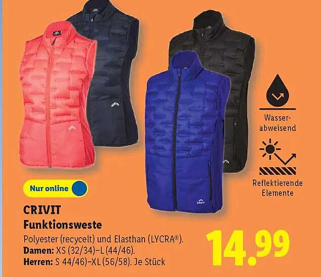 Crivit Funktionsweste Angebot bei Lidl - ProspektGuru.de