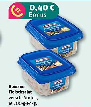 Homann Fleischsalat Versch. Sorten, Je 200-G-Pckg. Angebot bei REWE ...
