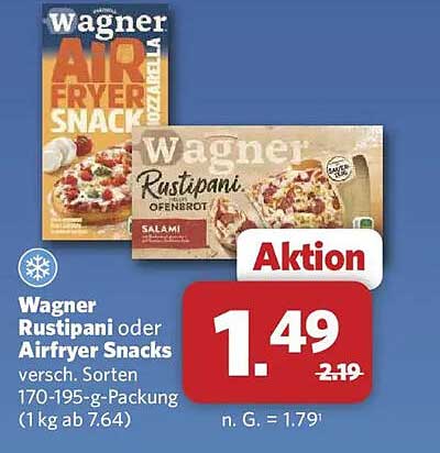 Wagner Rustipani Oder Airfryer Snacks Versch. Sorten 170-195-G-Packung ...