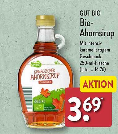 Gut Bio Bio-Ahornsirup Angebot bei Aldi Nord - ProspektGuru.de