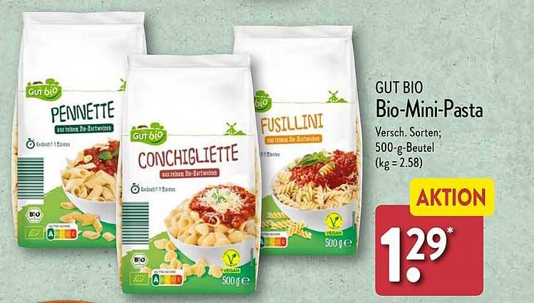 Gut Bio Bio-Mini-Pasta Angebot bei Aldi Nord