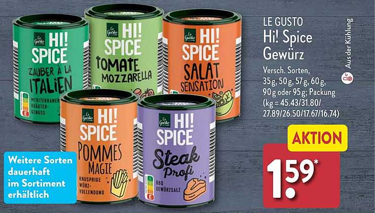 Hi! Spice Gewürz Angebot bei Aldi Nord