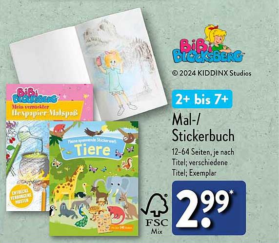 Mal-/Stickerbuch Angebot bei Aldi Nord