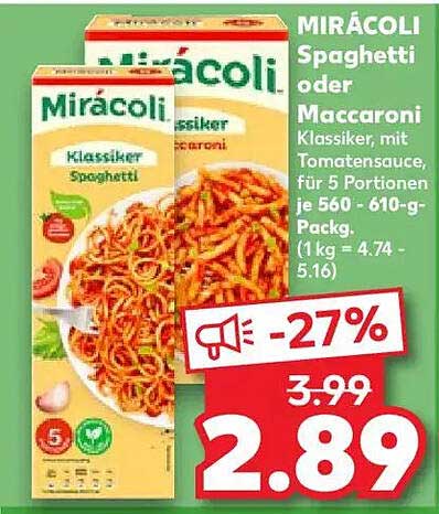 Mirácoli Spaghetti Oder Maccaroni Klassisker Mit Tomatensauce Für 5 ...