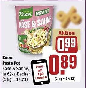 Knorr Pasta Pot Käse & Sahne Angebot bei REWE