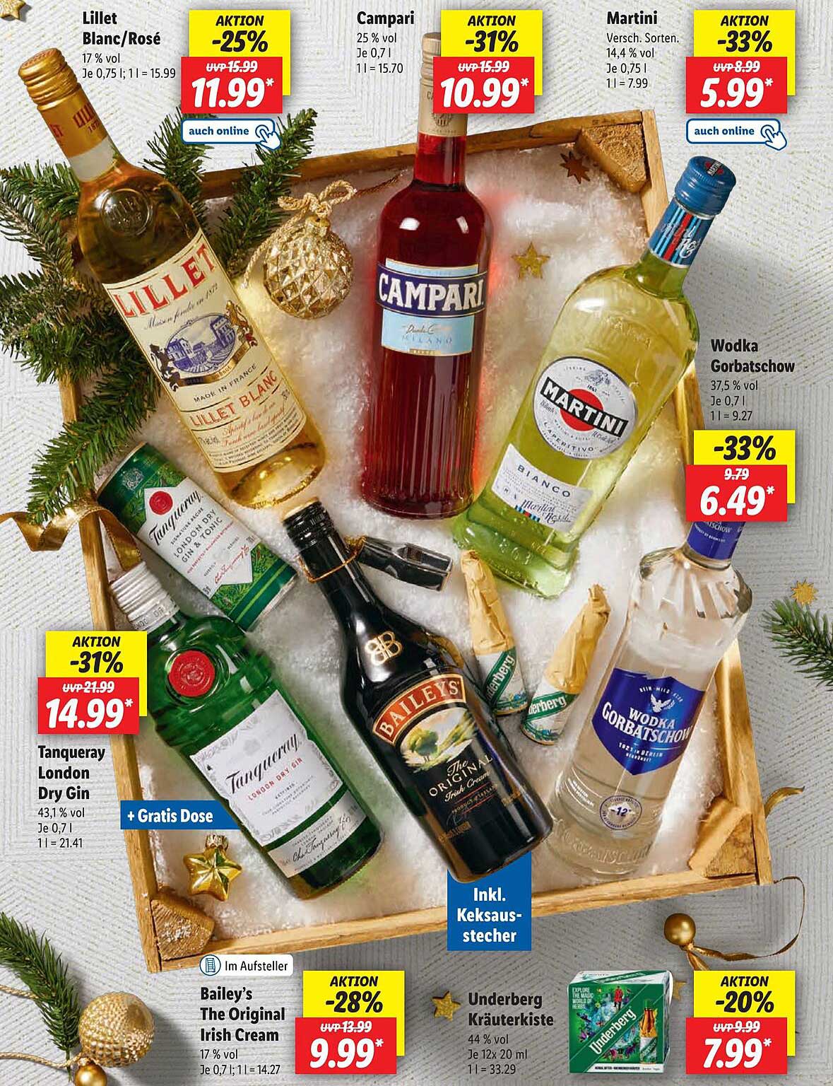 Lillet Blanc/Rosé Campari Martini Wodka Gorbatschow Tanqueray London ...