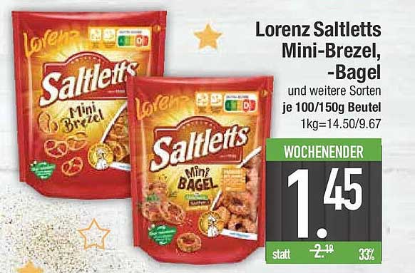 Lorenz Saltletts Mini-Brezel, -Bagel Angebot bei E-Center - ProspektGuru.de
