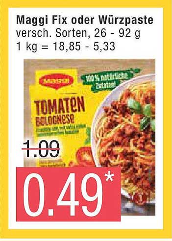 Maggi Fix Oder Würzpaste Angebot bei Marktkauf