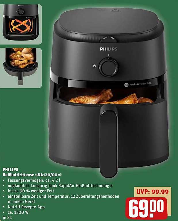 Philips Heißluftfritteuse »Na120/00« Angebot bei REWE Center