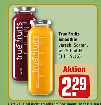 True Fruits Smoothie Angebot bei REWE Center - ProspektGuru.de