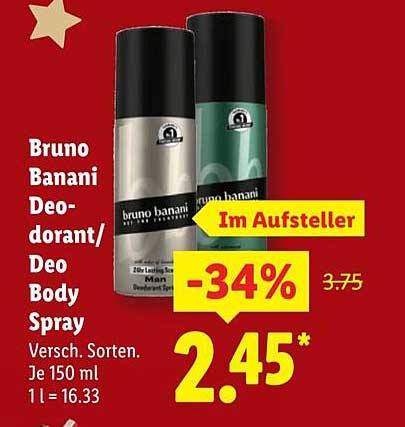 Bruno Banani Deodorant/Deo Body Spray 150 Ml - Vielfalt Für Ihren Duft ...