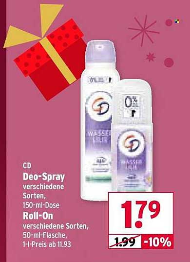 Cd Deo-Spray Verschiedene Sorten, 150-Ml-Dose Und Roll-On Verschiedene ...