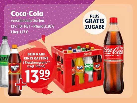 Coca-Cola Kastenangebot Mit Gratis Zugabe Angebot bei Getränke Hoffmann ...