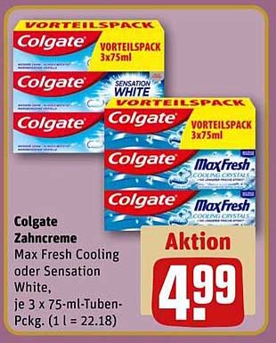 Colgate Zahnpasta Max Fresh Cooling Oder Sensation White, Je 3 X 75Ml ...
