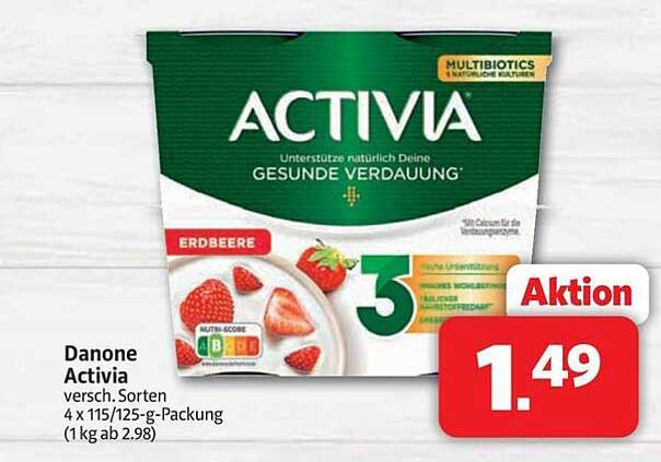 Danone Activia Joghurt 4Er-Pack* Verschiedene Sorten Angebot bei NETTO ...