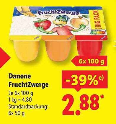 Danone Fruchtzwerge - 39% Rabatt Auf Den Big Pack Angebot bei Lidl ...