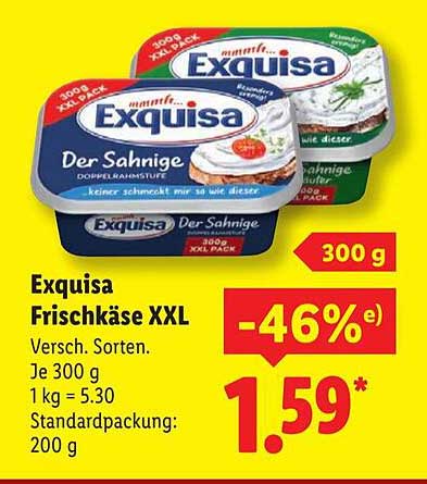 Exquisa Frischkäse Xxl Angebot bei Lidl - ProspektGuru.de