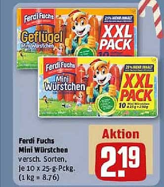 Ferdi Fuchs Mini Würstchen - Xxl Pack Angebot bei REWE - ProspektGuru.de