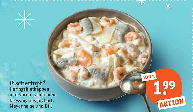 Fischtopf - Heringsfilethappen Und Shrimps In Feinem Dressing Angebot ...