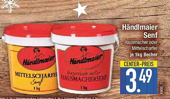 Händlmaier Senf - Hausmacher Oder Mittelscharfer Je 1Kg Becher Angebot ...