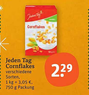 Jeden Tag Cornflakes Verschiedenen Sorten, 750 G Packung Angebot bei ...
