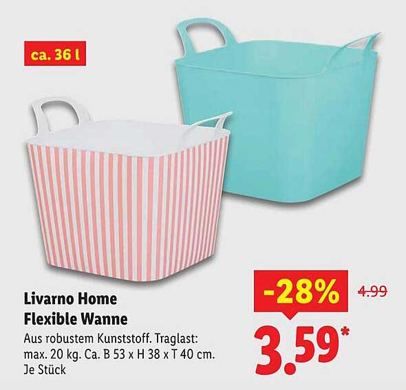 Livorno Home Flexible Wanne Angebot bei Lidl - ProspektGuru.de