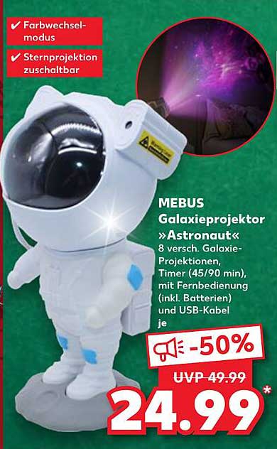 Mebus Galaxyprojektor »Astronaut« Angebot bei Kaufland - ProspektGuru.de