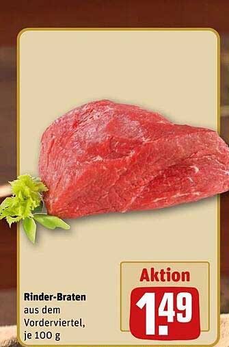 Rinder-Braten Aus Dem Vorderviertel, Je 100 G Angebot bei REWE Center ...