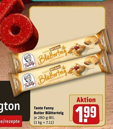 Tante Fanny Butter Blätterteig 280-G-Btl. Angebot bei REWE Center ...