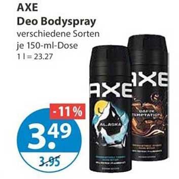 Axe Deodorant Bodyspray Versch. Sorten Je 150-Ml-Dose Angebot bei ...