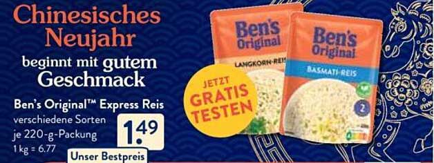 Ben's Original Express Reis Verschiedene Sorten 220 G Packung Angebot ...