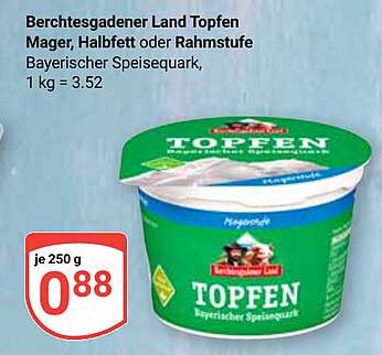 Berchtesgadener Land Topfen Mager, Halbfett Oder Rahmstufe Bayerischer ...