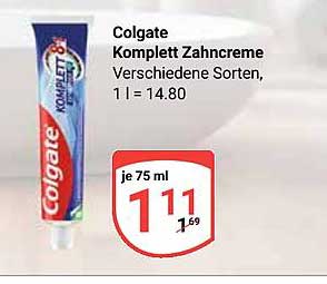 Colgate Komplett Zahnpasta Verschiedene Sorten, 75 Ml Angebot bei ...