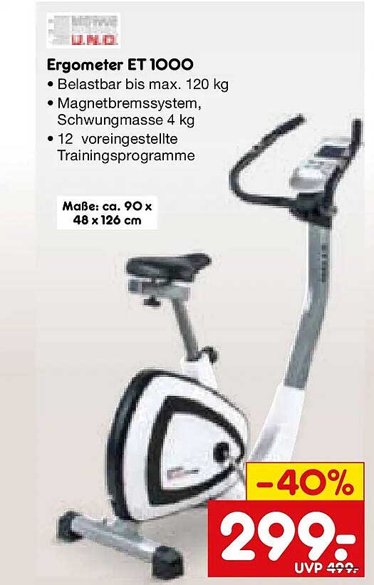 Ergometer Et 1000 Angebot bei Netto Marken-Discount - ProspektGuru.de